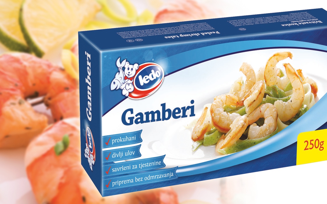 Gamberi – Plodovi mora i rakovi – Riba – Proizvodi — Ledo