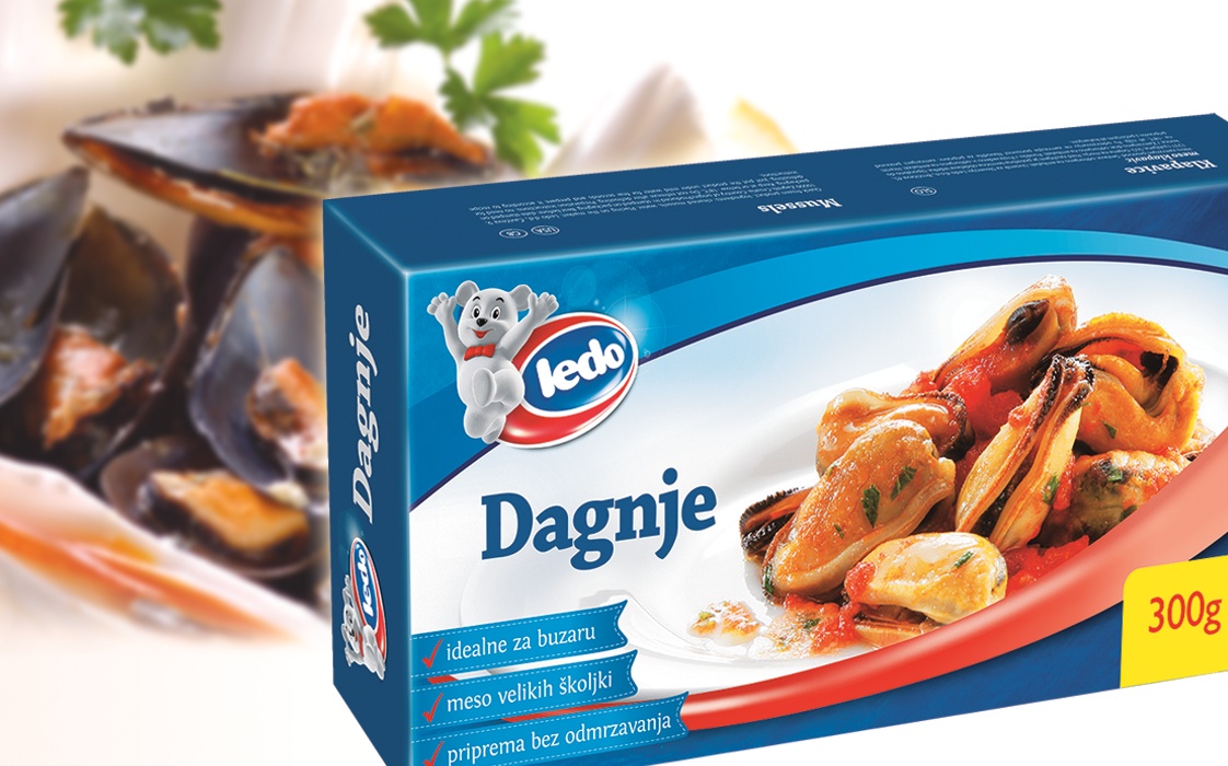 Dagnje – Plodovi mora i rakovi – Riba – Proizvodi — Ledo