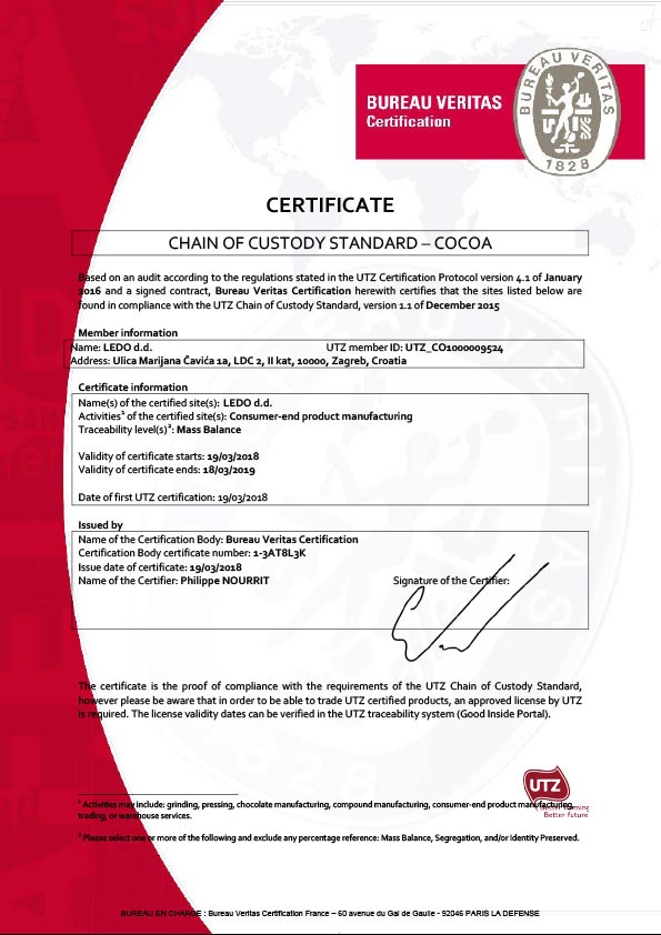 Certifikati – Kvaliteta i zaštita okoliša – O nama — Ledo